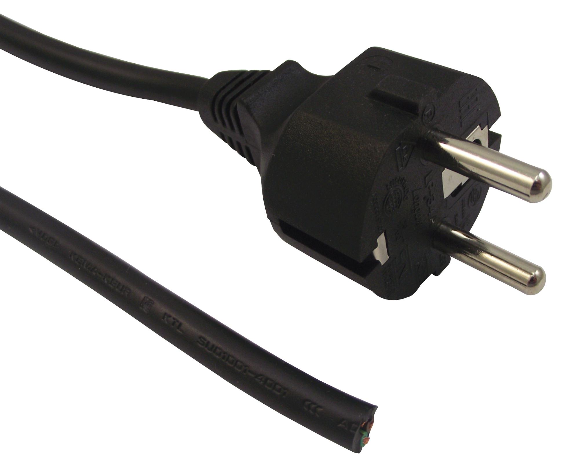 GW-151601 - Multicomp Pro - Mains Power Cord, CEE 7/7 Plug to Free End, 1 m GW-151601 - Multicomp Pro - Mains Power Cord, CEE 7/7 Plug to Free End, 1 m
