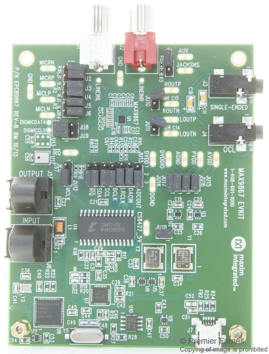 MAX9867EVKIT+ - Analog Devices - Evaluation Kit, MAX9867 Stereo Audio ... MAX9867EVKIT+ - Analog Devices - Evaluation Kit, MAX9867 Stereo Audio ...