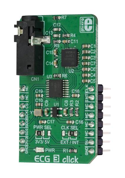 Mikroe 3273 Mikroelektronika Add On Board Ecg 3 Click Board Max30003 Analog Front End