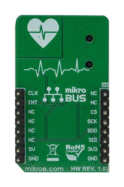 Mikroe 3273 Mikroelektronika Add On Board Ecg 3 Click Board Max30003 Analog Front End
