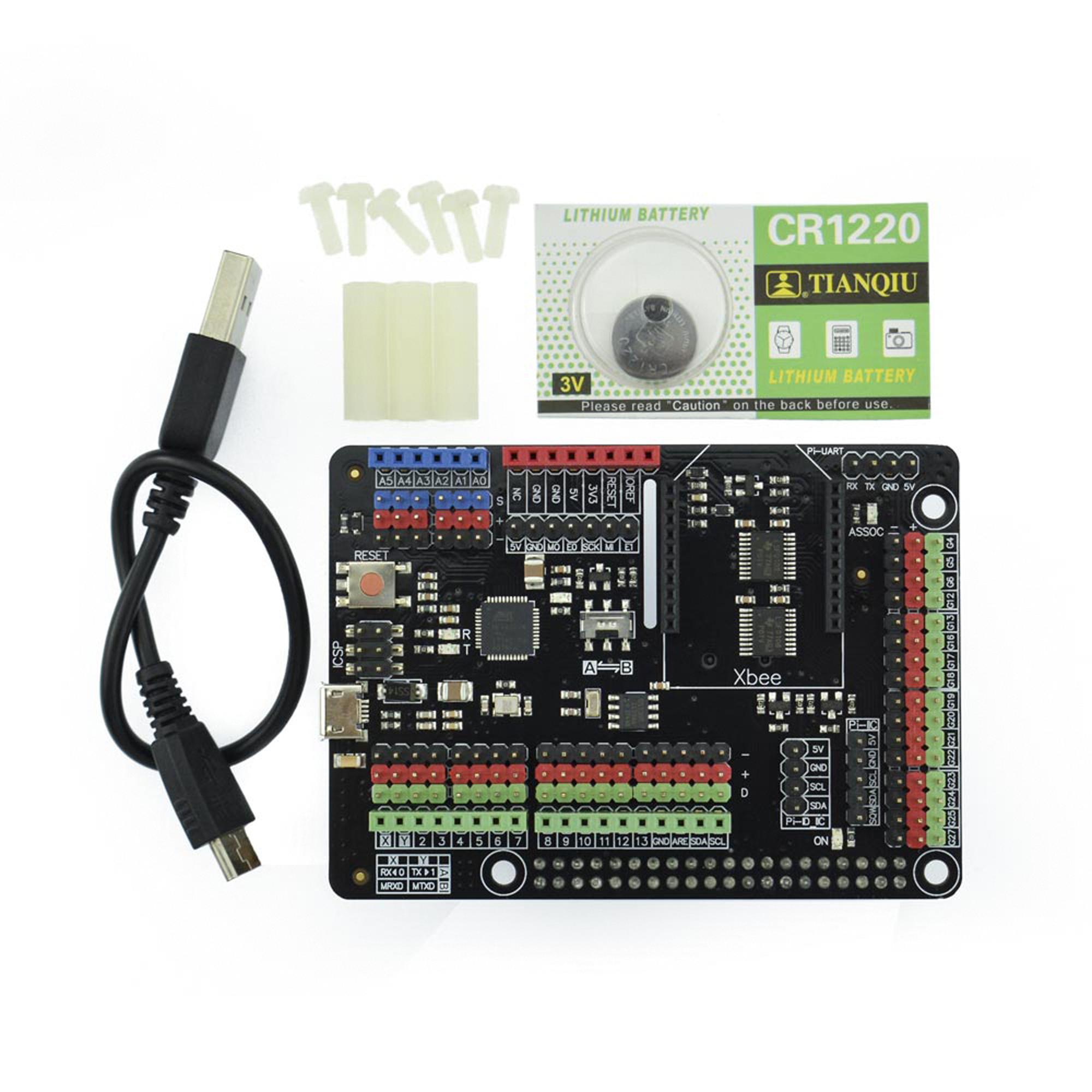 Dfr0327 Dfrobot Arduino Expansion Shield For Raspberry Pi B2b3b3b Board Atmega32u4
