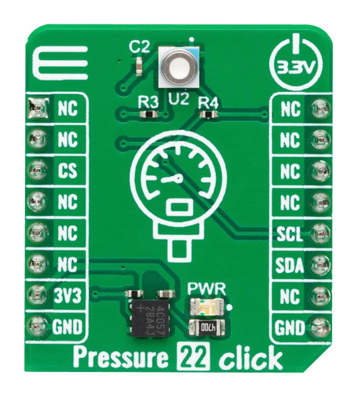 MIKROE-5774 - Mikroelektronika - Add-On Board, Pressure 22 Click, 3.3V in MIKROE-5774 - Mikroelektronika - Add-On Board, Pressure 22 Click, 3.3V in