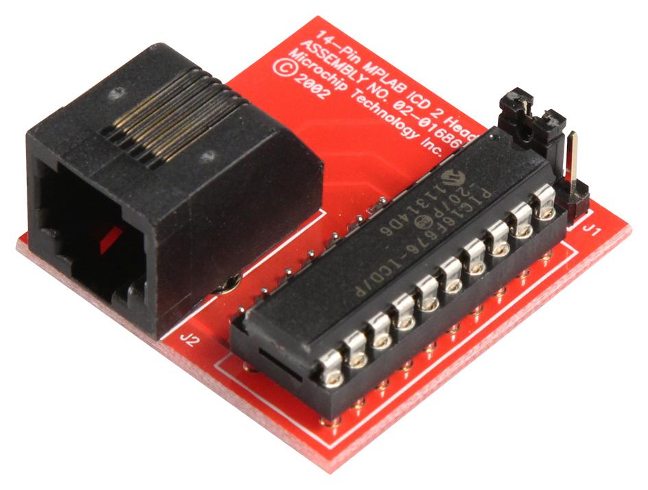 Ac162052 Microchip Icd Header Mplab Icd 14 Pin Header Interface For Debugging Pic16f676 630 